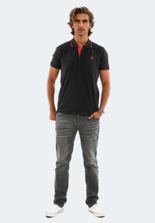 U.S.Polo Association Poloshirt USKayle - Classic Fit kurzarm mit Logo-Stickerei Mit Flachstrick-Kragen, Knopfleiste und elastischer Baumwollmischung