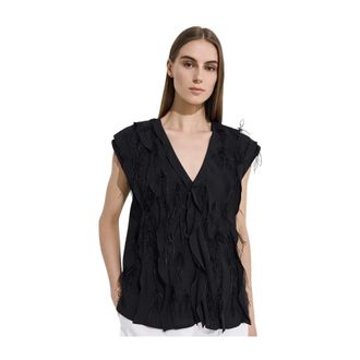 Access Fashion Access Fashion, Femme, Tops, Noir, Taille: 36 FR Chemisier à plumes