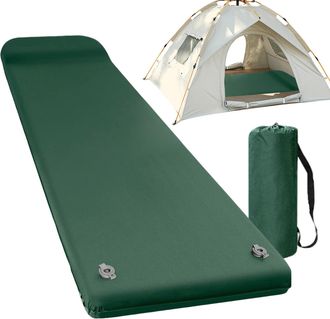 Generico Aufblasbare Schlafmatte, weiche Schaumstoffbasis für Wandern und Outdoor, inklusive Kissen, Campingausrüstung und tragbares Bett für, und Wandern