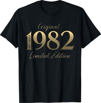 Generic 44. Geburtstag Februar 1982 Vintage Jahrgang T-Shirt