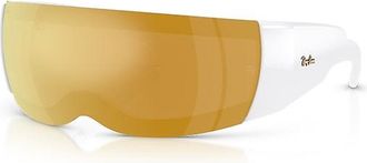 Ray-Ban Ultra Wrap 002 Next Generation Collection Sonnenbrillen Weiß Fassung Gold Glas 01-41