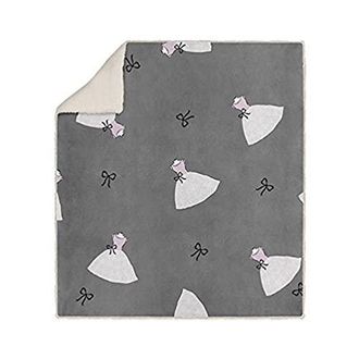 Soleil d'Ocre Plaid Polaire Sherpa Microfibre imprim&eacute; 110x170 cm Anais Anthracite