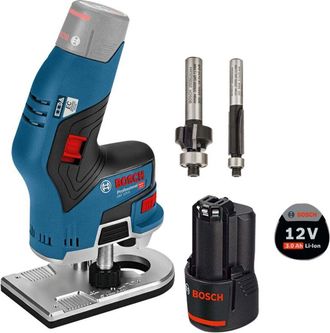 Bosch Akku-Kantenfr&auml;se gkf 12V-8 / 1x 3,0 Ah Akku inkl. 2x Fr&auml;ser