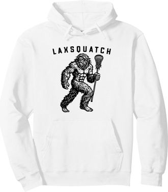 Giant Step Design Co. LaxSquatch! Vintage Sasquatch Lacrosse Player Funny Lax Pullover Hoodie