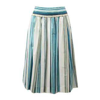Woolrich Hellblaue/Gr&uuml;ne Baumwollrock - - Skirts - Damen - Blau - XS