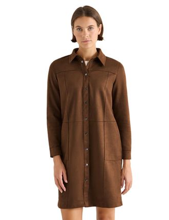 Cecil Damen 1408974 Velourskleid, Mocha Caramel, XXL
