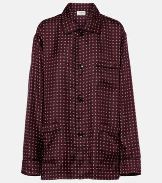 Saint Laurent Pyjama-Hemd aus Seidensatin