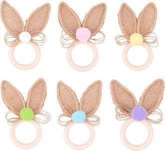 Generico Serviettenringe im Boho-Stil, Serviettenhalter f&uuml;r Ostern, 6 St&uuml;ck, Serviettenhalter mit Hasenohren, f&uuml;r Gastgeber, Veranstaltungsplaner, christliche 