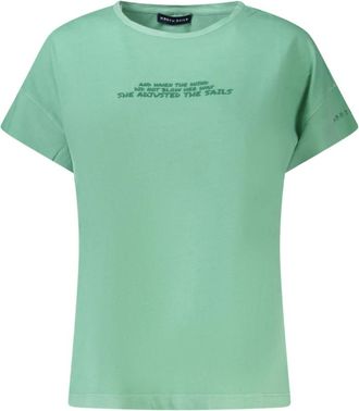 North Sails Femme, Tops, Vert, Taille: 38 FR T-shirt avec imprim&eacute; slogan