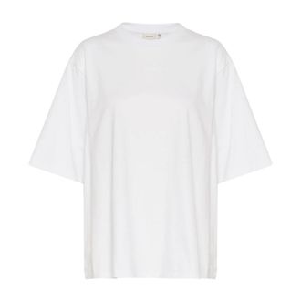 Gestuz Wei&szlig;e Bestickte Tee Box Fit - - Tops - Damen - Wei&szlig; - S