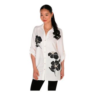 Frank Lyman Design Blouse tunique florale - Femme - Blouses et Chemises - Blanc - Taille: 38 FR
