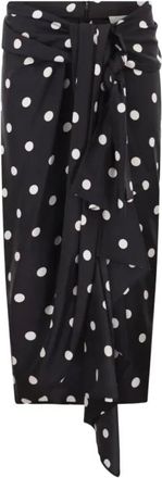 Sportmax Femme, Jupes, Noir, Taille: 44 FR Polka Dot Midi Skirt