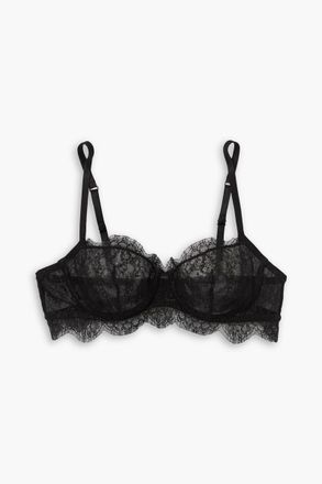 I.D. Sarrieri Balconette-BH aus Chantilly-Spitze mit Muschelsaum - Schwarz - 32 DD