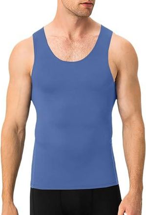 Generic DENGJIAMY D&eacute;bardeurs de bodybuilding pour homme - T-shirt d&eacute;t&eacute; &agrave; col en U pour homme - Haut tendance d&eacute;contract&eacute; sans manches, bleu clair, XXL