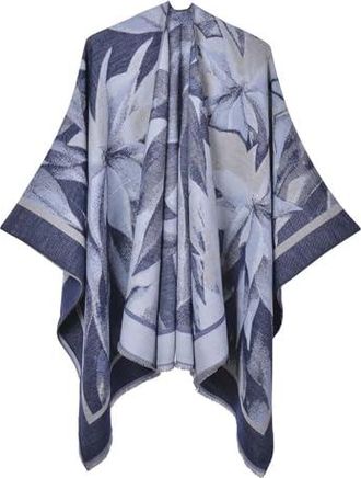 Generic Poncho Femme Hiver Chaud Chale Femme Hiver Chaud Cape Femme Effet enveloppant &Eacute;charpe Imprim&eacute;e Mode Doubl&eacute;e &Eacute;paisse Soft Pour Automne