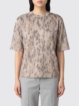 Ganni T-shirt en polyester recycl&eacute; &agrave; imprim&eacute; animalier et col rond