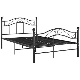 vidaXL Bett Schwarz Metall 120x200 cm Vidaxl