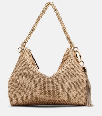 Jimmy Choo London Sac Callie Medium &agrave; effet raphia