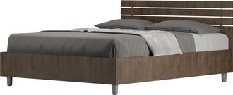 ITYhome Letto Alla Francese - Ankel - Colore: Noce - Tipologia Letto: Con Rete - Dimensione Rete: 140x190 - Tipologia Testata: Testata Dritta