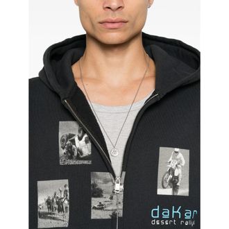 Rhude Logo-Print Cotton Zip Hoodie - Black