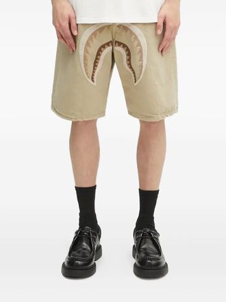 A Bathing Ape short en jean à effet usé - Tons neutres