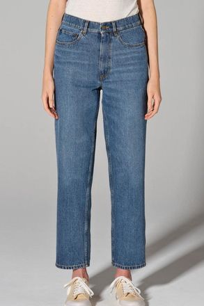 Hempage Hempage Damen vegan Jeans High Rise Mom Jeans Laser Blue