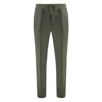 Moorer Homme, Pantalons, Vert, Taille: 2XL Pantalon de survêtement en laine avec détails en cuir