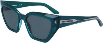 Karl Lagerfeld Femme, Accessoires, Vert, Taille: ONE Size Lunettes de soleil rectangulaires inject&eacute;es avec verres d&eacute;grad&eacute;s