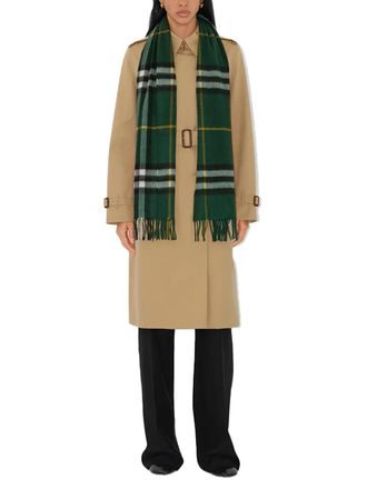 Burberry Check Cashmere Scarf - Green