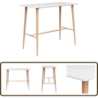 vidaXL Bartisch Weiß 120x60x105 cm - Esstisch - Bartisch - Stehtisch - Weißer Tisch - Kücheninsel