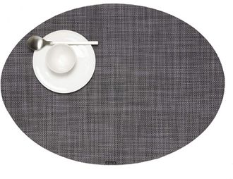 Chilewich Tischset Mini Basketweave Oval Cool Grey
