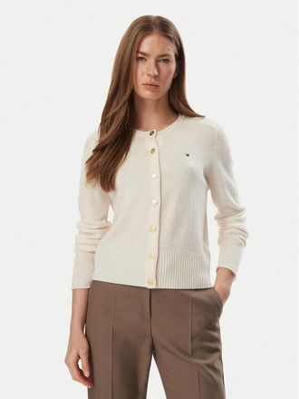 Tommy Hilfiger Strickjacke WW0WW51439 Creme Slim Fit