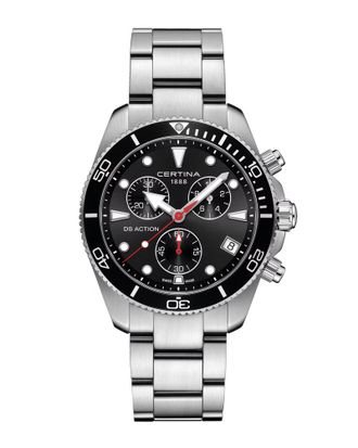 Certina DS Action Chrono, Quarz, Schwarz, Edelstahl 316L Herrenuhr C048.417.11.051.00