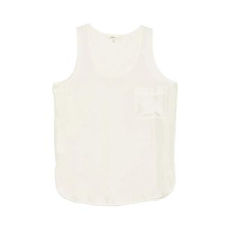 Barena Pearl Scoop Neck Chest Pocket &Auml;rmelloses Top - - Tops - Damen - Beige - M