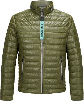 Milestone Herren Lederjacke gr&uuml;n unifarben