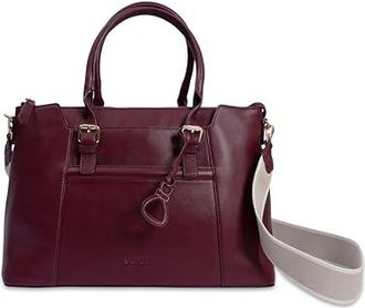 Saddler Elizabeth Sac de travail en cuir - Fait main par Saddler - Design pratique, spacieux et élégant, bordeaux, Large