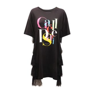 Gaëlle Paris Femme, Robes, Noir, Taille: 40 FR Robe en Jersey Fabriquée en Italie