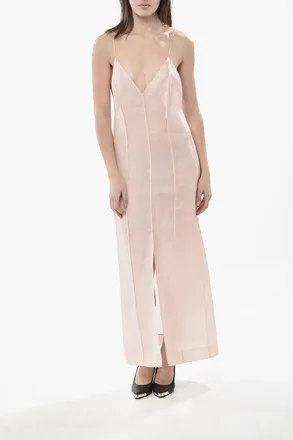 Khaite Silk Organza Slip Dress with Darts Khaite