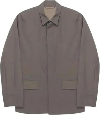 Rier Homme, Chemises, Brun, Taille: XL Veste Popeline Enduite