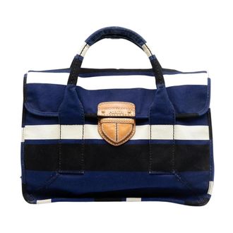 Prada Pre-owned Gestreifte Tote Bag - - Pre-owned - Damen - Blau - ONE SIZE