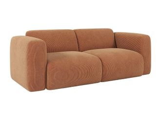 Vente-Unique Sofa 3-Sitzer aus fein geripptem Cord - Terrakotta - POGNI von Maison C&eacute;phy