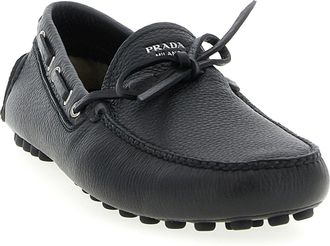 Prada Hammered Leather Loafer - Black