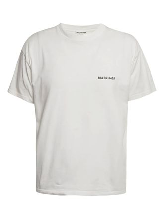 Balenciaga t-shirt &agrave; logo brod&eacute; - Blanc