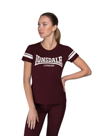 Lonsdale Damen Killegray Freizeit T-SHIRTS, Oxblood/White, S EU