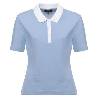Fay Polohemd mit drei Kn&ouml;pfen - - Tops - Damen - Blau - M