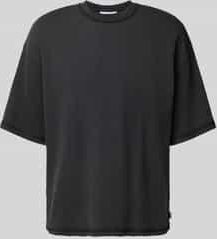 Review Oversized T-Shirt mit geripptem Rundhalsausschnitt