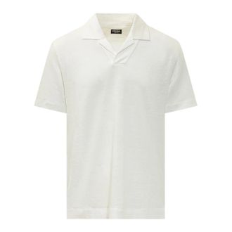 Ermenegildo Zegna Homme, Tops, Blanc, Taille: 2XL Polo Oasi Lino