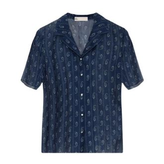 Tory Burch Femme, Blouses et Chemises, Bleu, Taille: 36 FR Cotton and Silk Blend Shirt