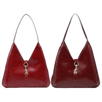 Generic Sacs Hobo en cuir PU pour femmes, sacs sous les bras, sac &agrave; main avec poign&eacute;e sup&eacute;rieure pour le travail et les voyages (vin rouge)