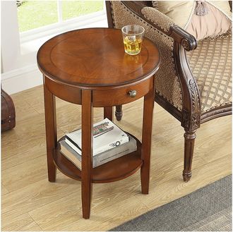 Generic Runder Beistelltisch - Couchtisch mit Holzakzent, Nachttisch, Sofa-Beistelltisch for kleine R&auml;ume, Wohnzimmer, Schlafzimmer. Holz-Eingangstisch(Light 